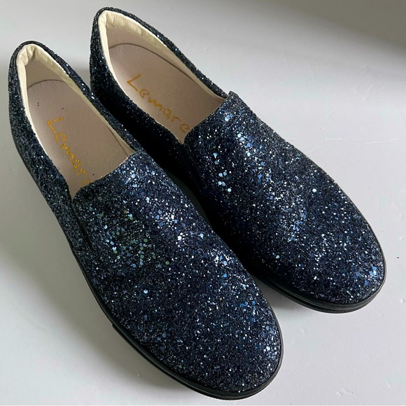 Lemare | Shoes | Lemare New Navy Blue Midnight Glitter Sparkle Sneaker ...